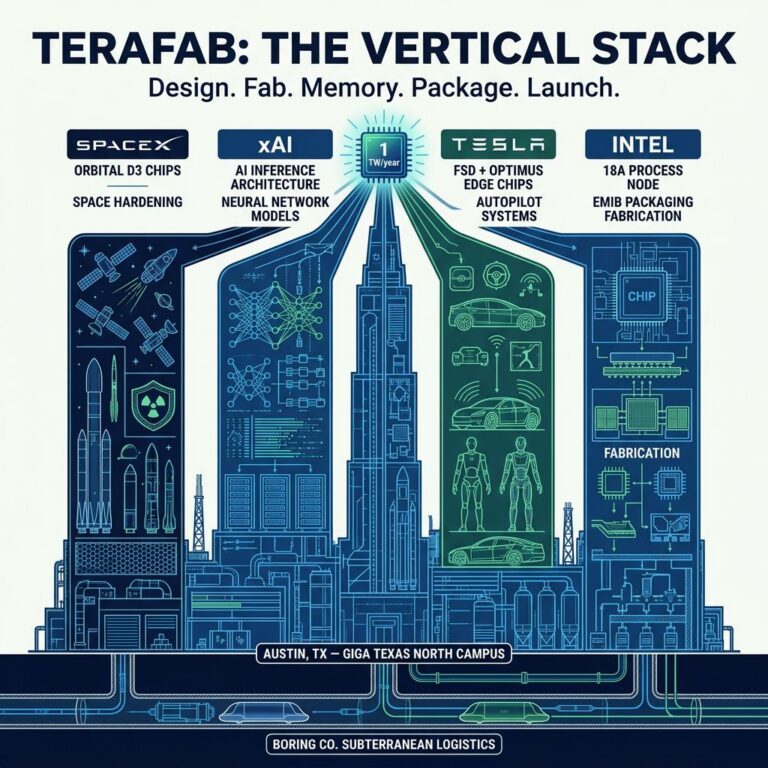 SpaceX xAI Tesla Intel Terafab Mega Chip Fab Collaboration - AI Index